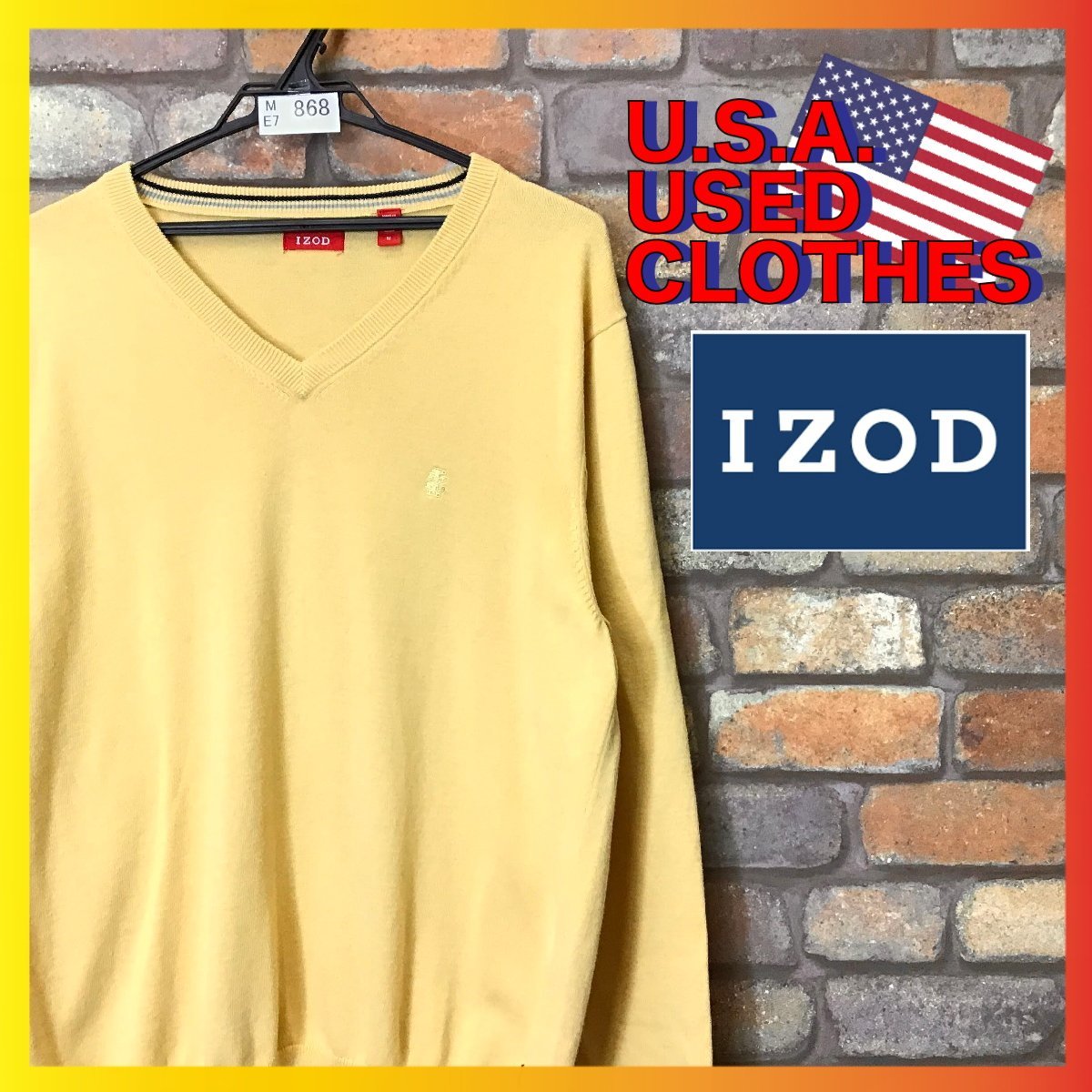 【目立った傷や汚れなし】ME7-868★USA買付&良品★レアカラー【IZOD アイゾッド】Vネック コットンセーター【メンズ M】クリームイエロー ゴルフ 薄手 ニットの落札情報詳細 ...