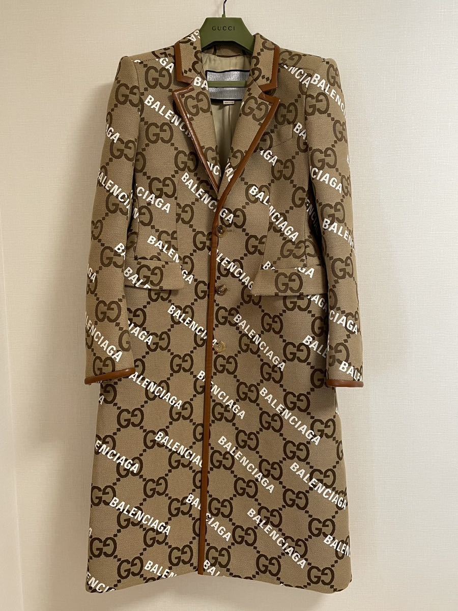 【未使用】GUCCI × BALENCIAGA 21AW The Hacker Project Jumbo GG Coat GGロゴコート ...