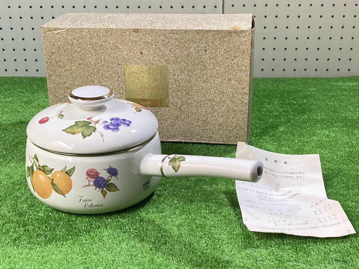 【新品】 未使用長期保管品 EJIRY エジリー 19㎝ 両手鍋 ホーロー フルータス・フルーツ柄 琺瑯＠80の落札情報詳細 - ヤフオク落札価格検索 オークフリー