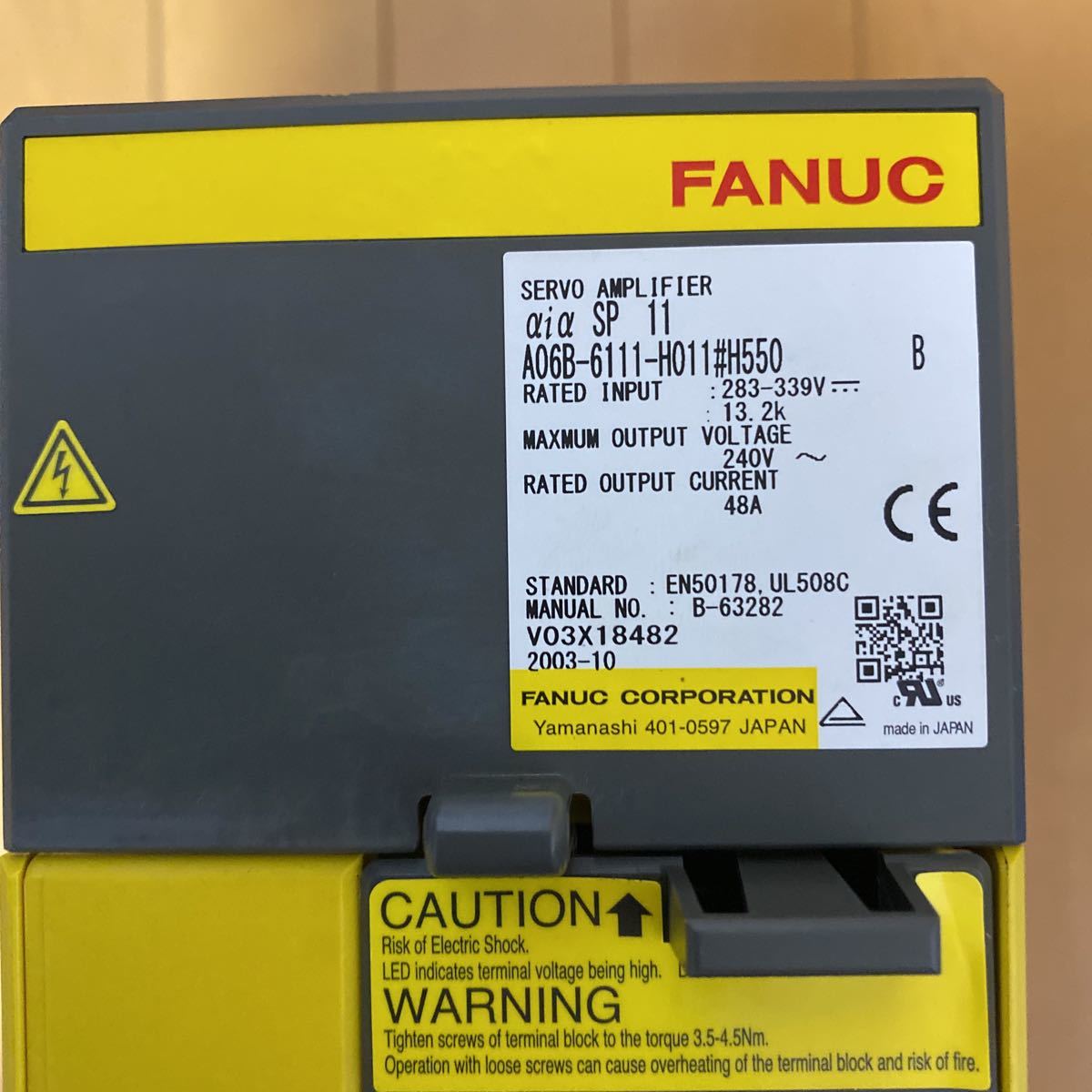 【目立った傷や汚れなし】FANUC ファナック A06B-6111-H011#550 実働機部品取り 送料無料の落札情報詳細 - ヤフオク落札価格検索 オークフリー