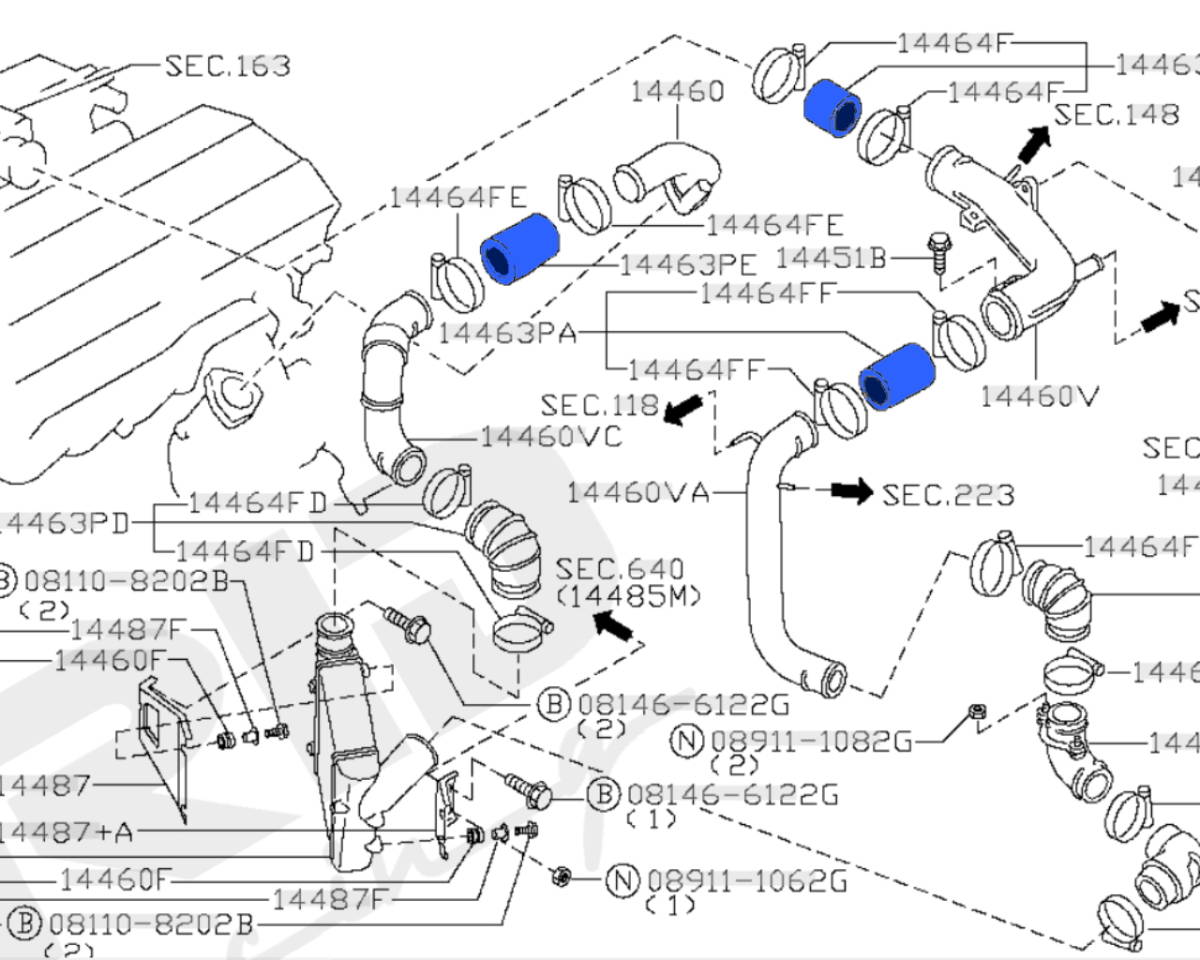 【未使用】青 ER34 GTT シリコン パイプ 3点セット スロットル インタークーラー インレット タービン エンジン 上部分 R34 RB25 DETの落札情報詳細 - Yahoo ...