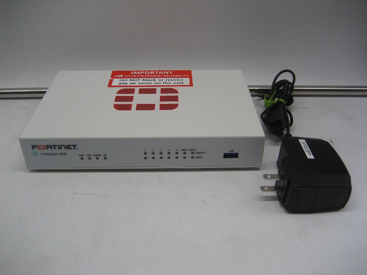 【傷や汚れあり】Fortinet/フォーティネット ファイアウォール FortiGate-50E/FG-50E 初期化済み UTM v6.0.4 ACアダプタ付 K2160の落札情報詳細 ...