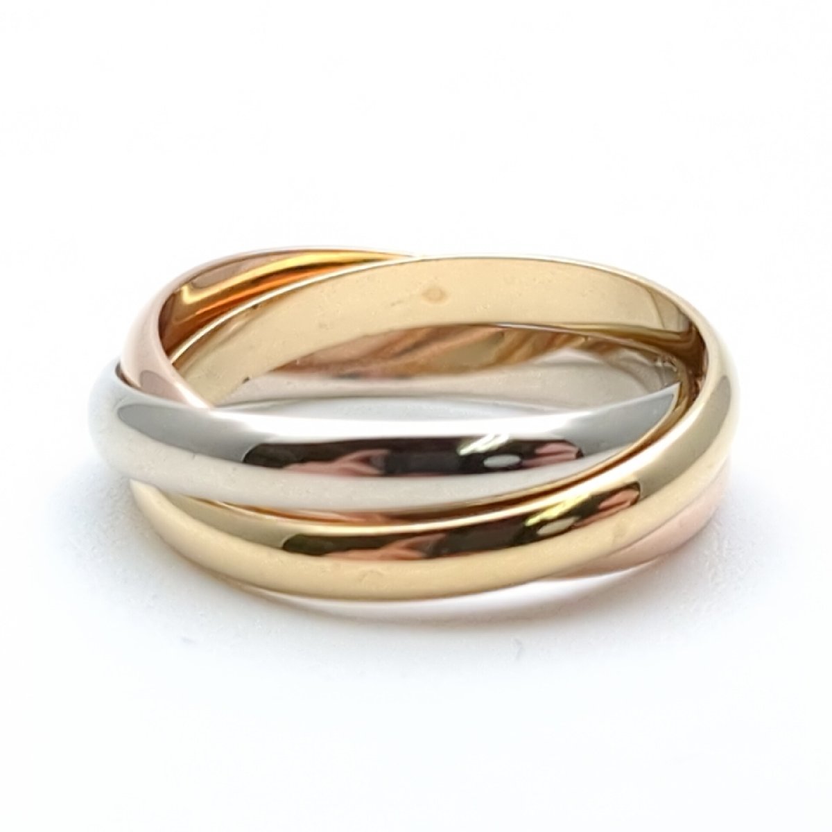 【未使用に近い】【仕上げ済み】 Cartier カルティエ トリニティリング 3色 750 K18YG K18PG K18WG 8号 ＃8 4g 表記サイズ48 ジュエリーの落札情報詳細 ...
