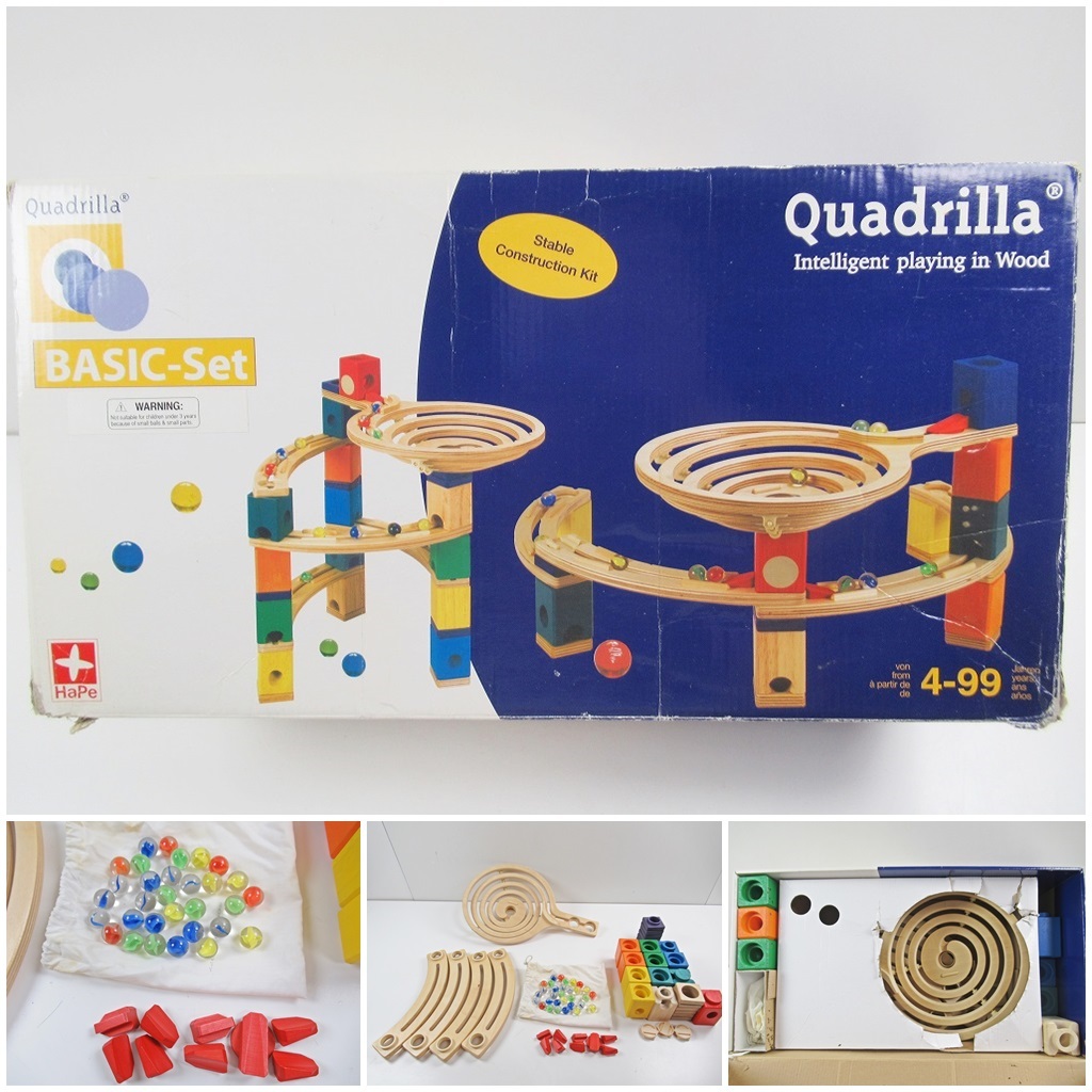 【やや傷や汚れあり】 [B69]Quadrilla クアドリラ Basic Set ベーシックセット 木製 ビー玉コースター 木製玩具 知育玩具 ビー玉転がし 現状品 の落札情報詳細 ...