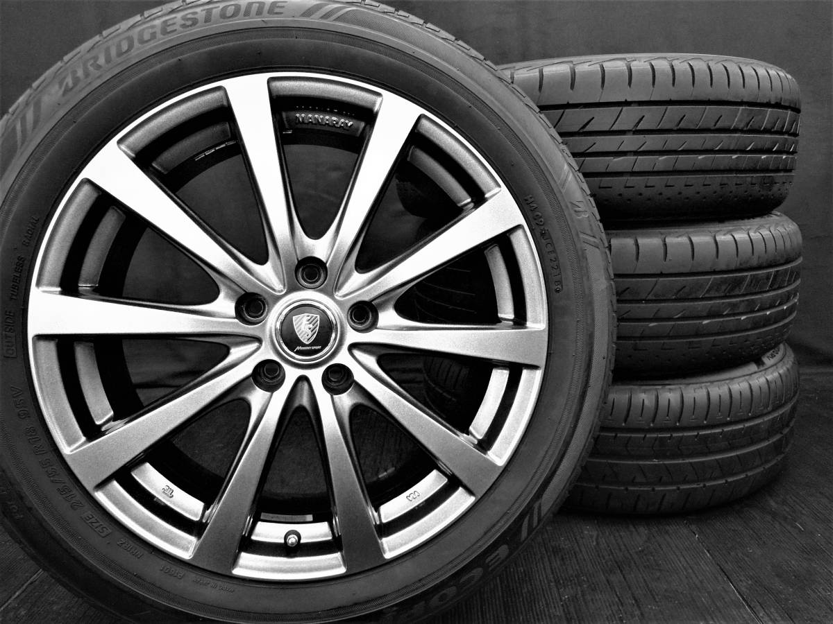 【やや傷や汚れあり】★極上品 Manaray Eurospeed 超深溝国産タイヤ 215 55r18 4本set ★アルファード