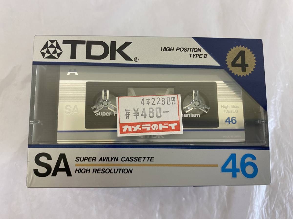 【未使用】⑤ TDK SA46 4パック 4本セット カセットテープ 新品未開封 HighPosition ハイポジション TYPEⅡ 昭和 ...