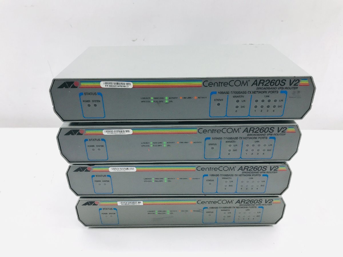 【傷や汚れあり】4台セット アライドテレシスAllied Telesis CentreCOM AR260S V2 5ポート ベーシックVPNアクセスルーター 本体のみの落札情報詳細 ...