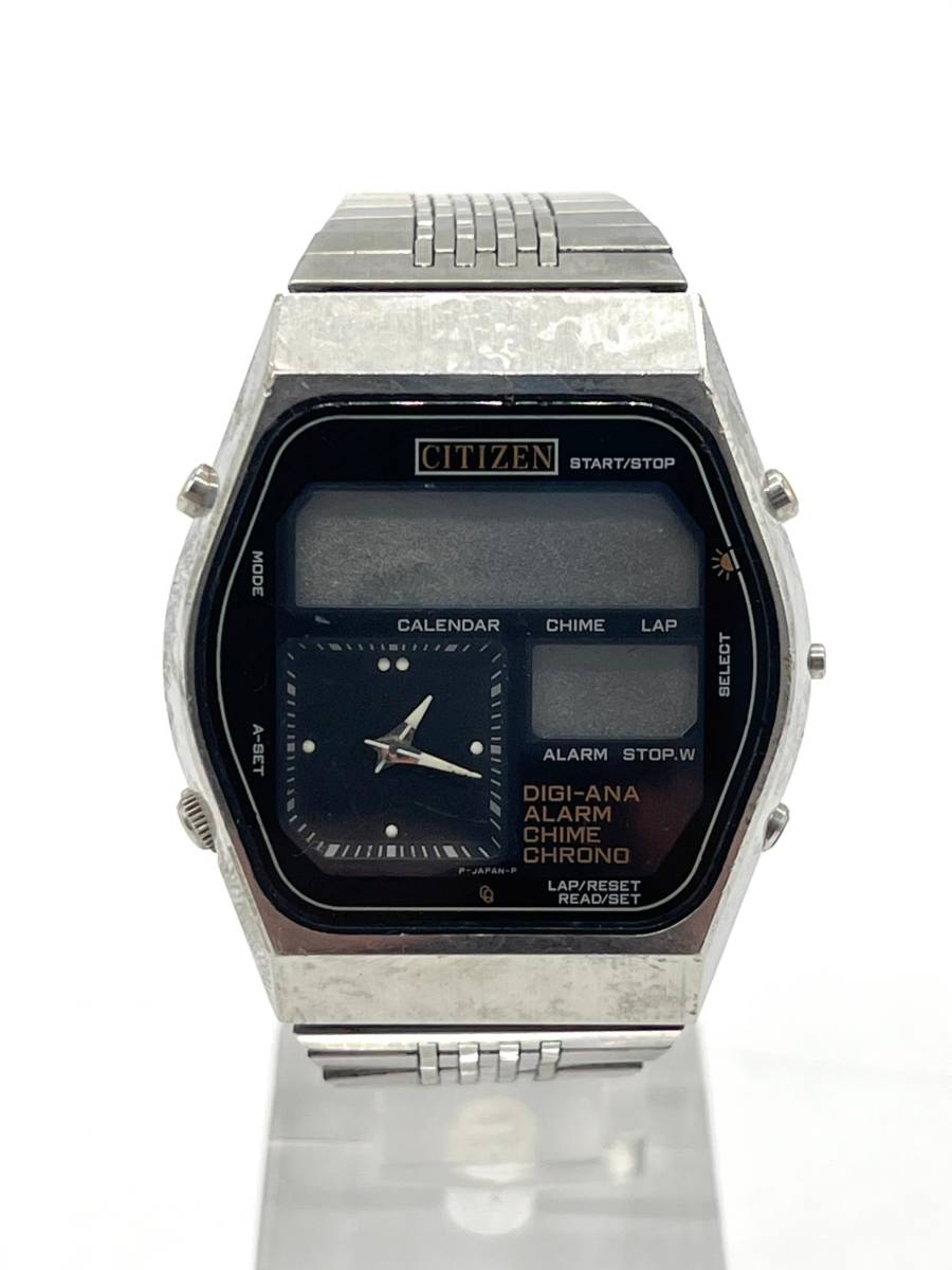 【目立った傷や汚れなし】希少 CITIZEN シチズン ALARM CHIME CHRONO アラームチャイムクロノ GN-4W-U デジアナ クロノグラフ アンティーク ヴィンテージ ...