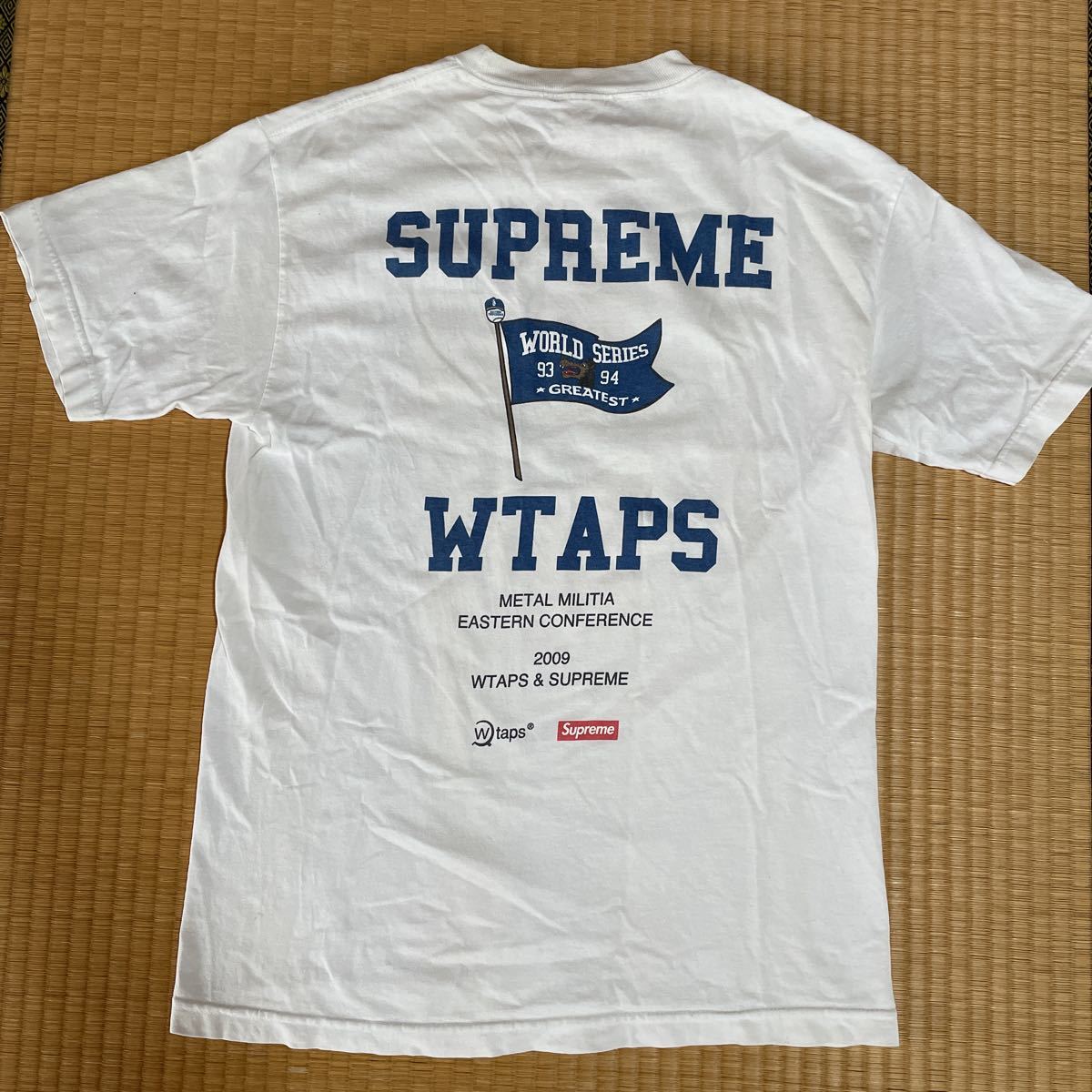 【やや傷や汚れあり】Supreme x WTAPS コラボ バクプリ入り ロゴ Tシャツ 白M レア Tee ダブルタップス box logoの落札情報詳細 - ヤフオク落札価格検索 オークフリー