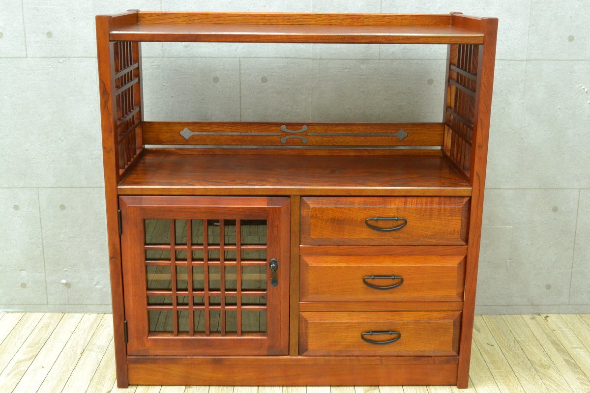 【傷や汚れあり】k473 karimoku カリモク 飾り棚 外寸 約高さ750×幅728×奥行き320mm ケヤキ 茶箪笥 キャビネット 茶棚 サイドキャビネットの落札情報詳細 - ヤフオク ...