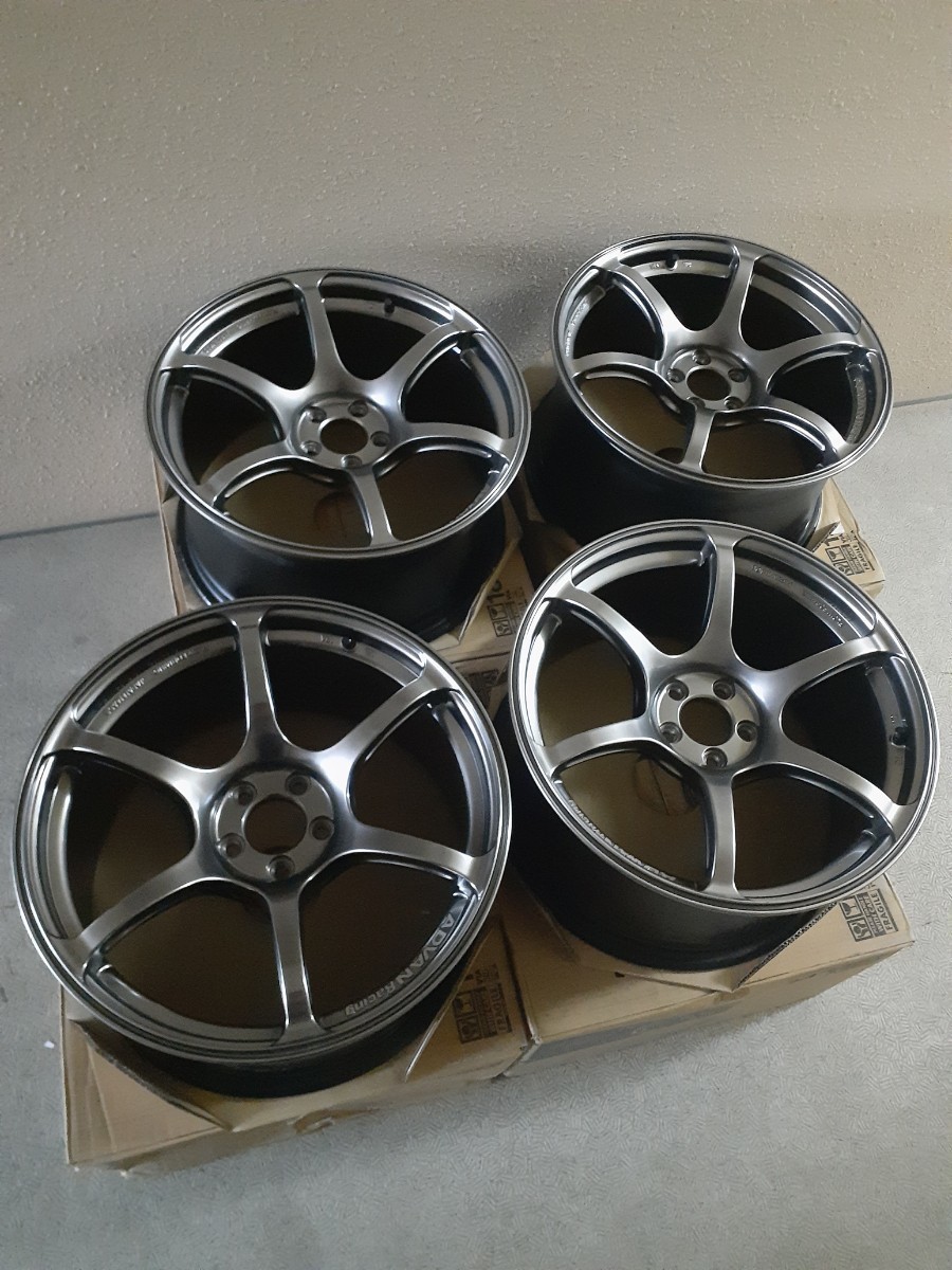 【目立った傷や汚れなし】【条件付き送料無料】ADVAN RACING RG3 18×9.5J 5H100 +45 レーシングハイパーブラック ...
