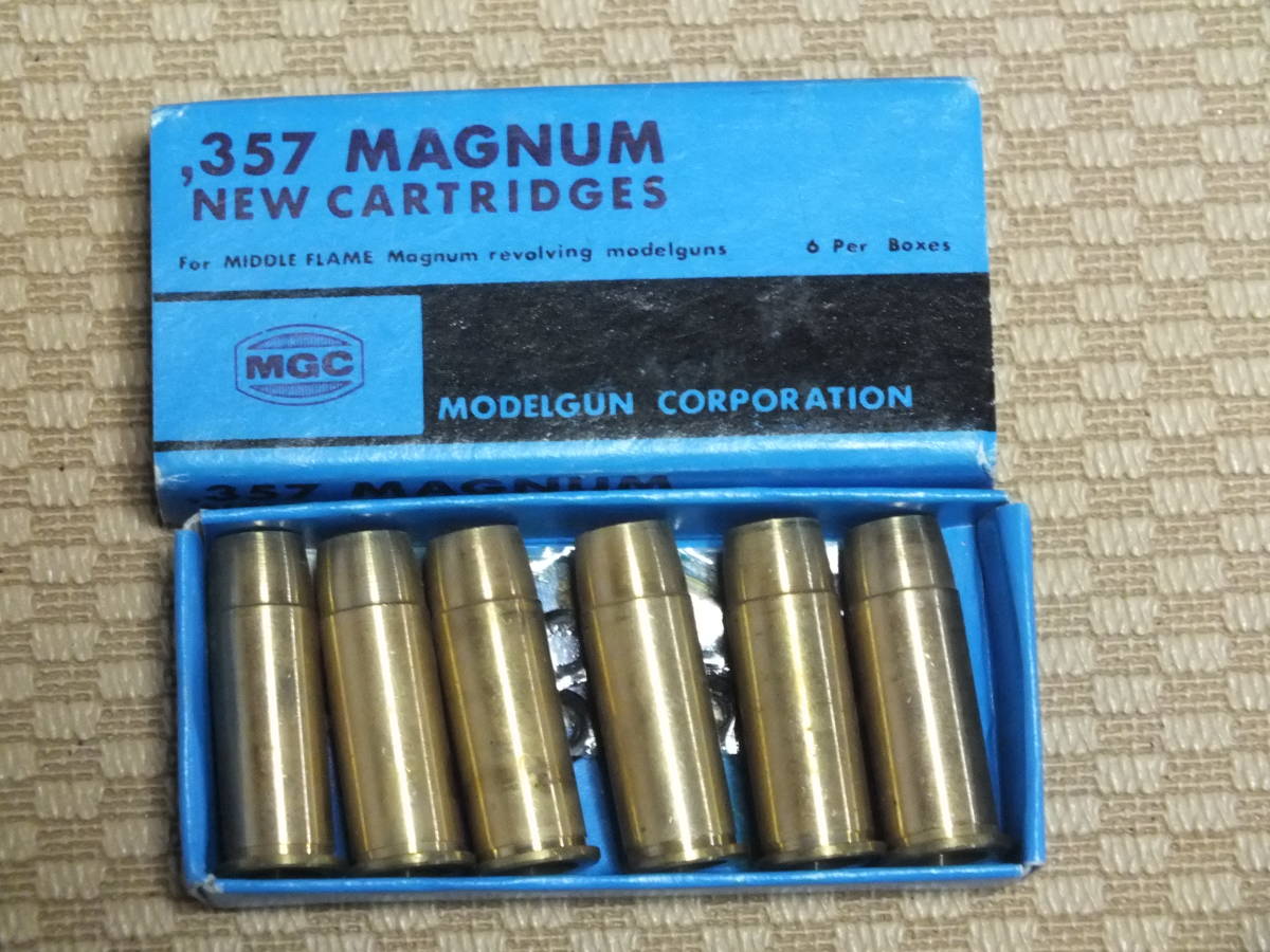 【やや傷や汚れあり】絶版品 MGC 7㎜キャップ火薬仕様 .357マグナムカートリッジ 6発 未発火 クリックポストでの発送に限り送料無料の ...