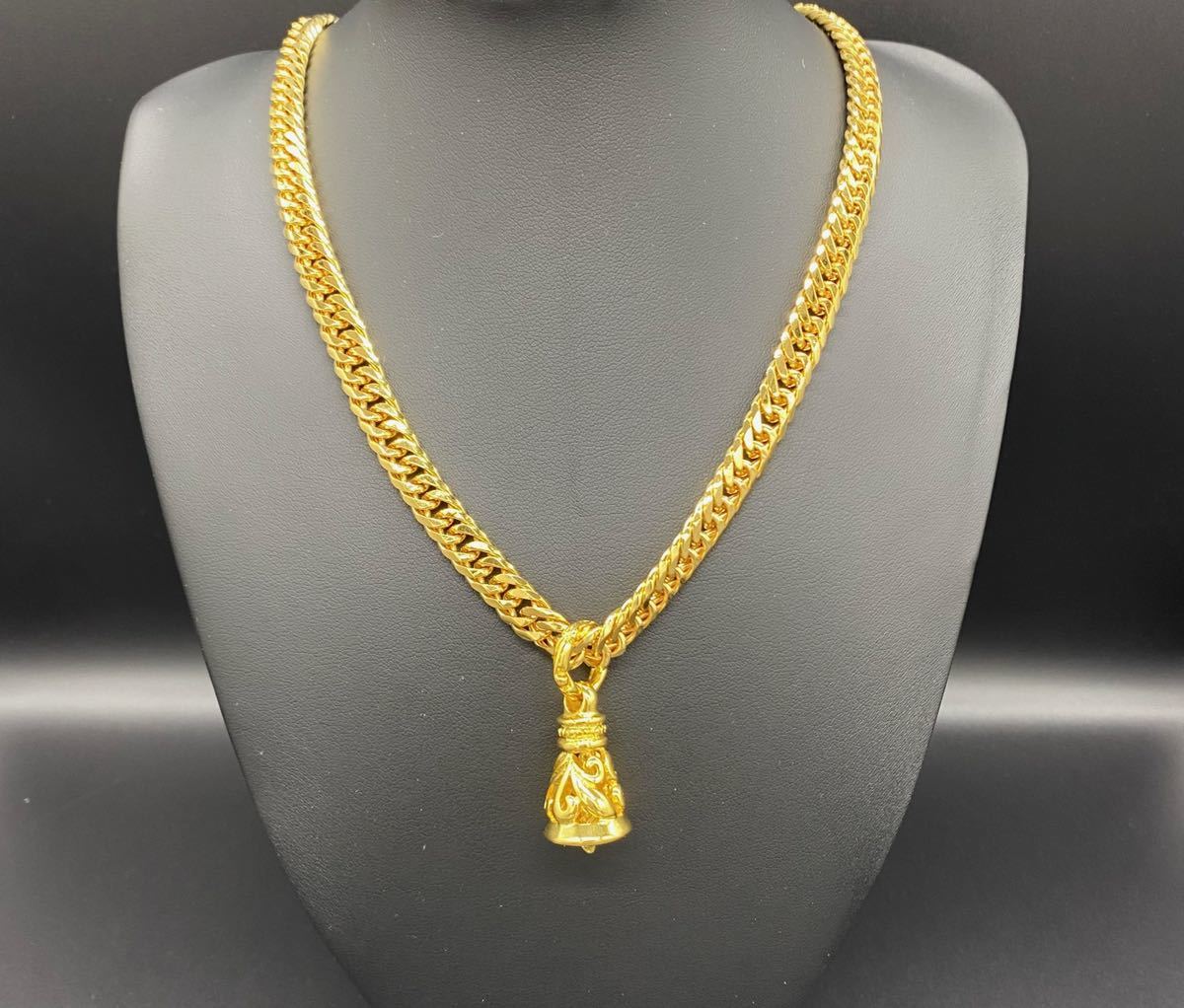 【未使用】新品！送料無料！18k gp 6面 ダブル カット 喜平 ネックレス クレーンベル トップ付き 高品質の落札情報詳細 - ヤフオク落札価格検索 オークフリー