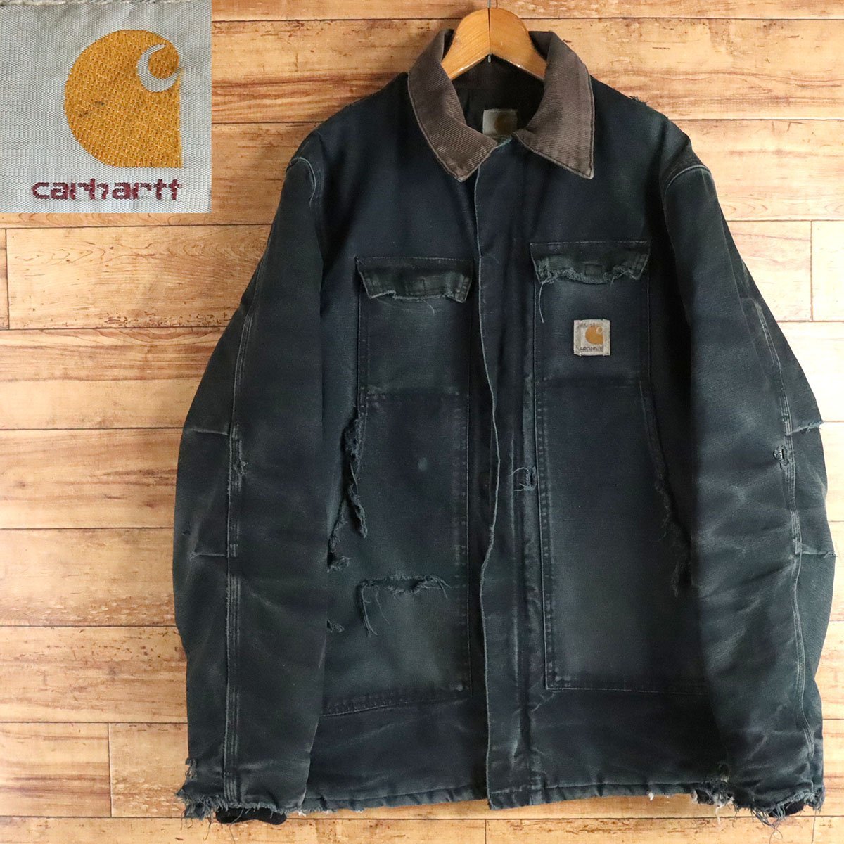 【傷や汚れあり】G9S/R1.12-5 Carhartt カーハート ダックジャケット トラディショナルコート 裏キルティング ワークジャケット 46 ヴィンテージの落札情報詳細 ...