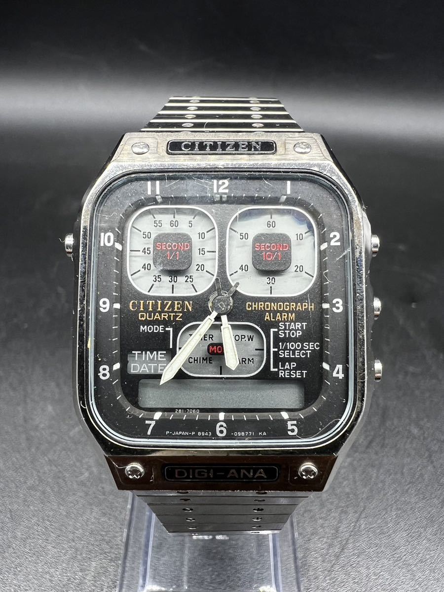 【やや傷や汚れあり】【0333】CITIZEN シチズン DIGI-ANA デジアナ ジェットボーイ クロノグラフ スクエア クォーツ メンズ腕時計の落札情報詳細 - Yahoo!オークション ...