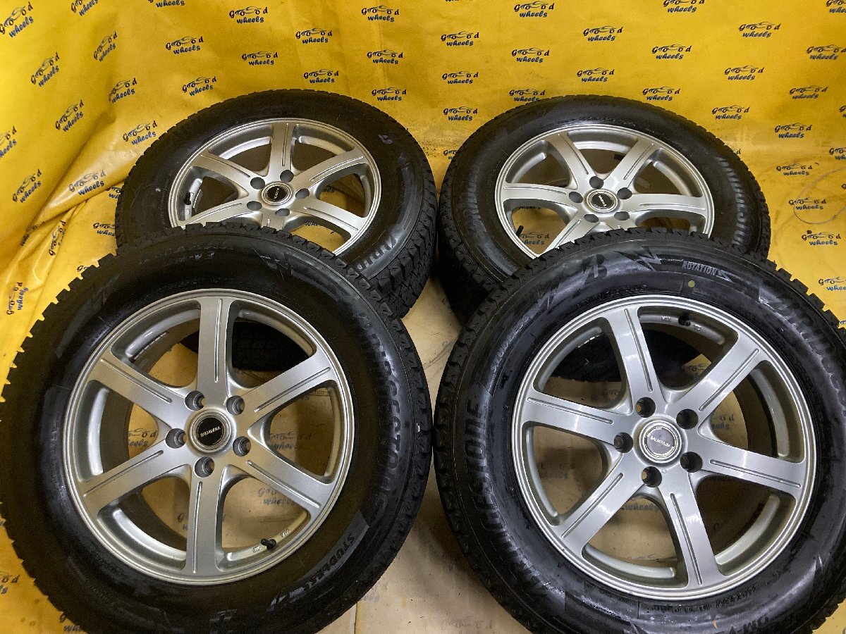 【目立った傷や汚れなし】K-1026☆2022年製☆225/65R17 BRIDGESTONE BLIZZAK DMV-3 バリ溝☆BALMINUM 17x7J+38 5/114.3 ...