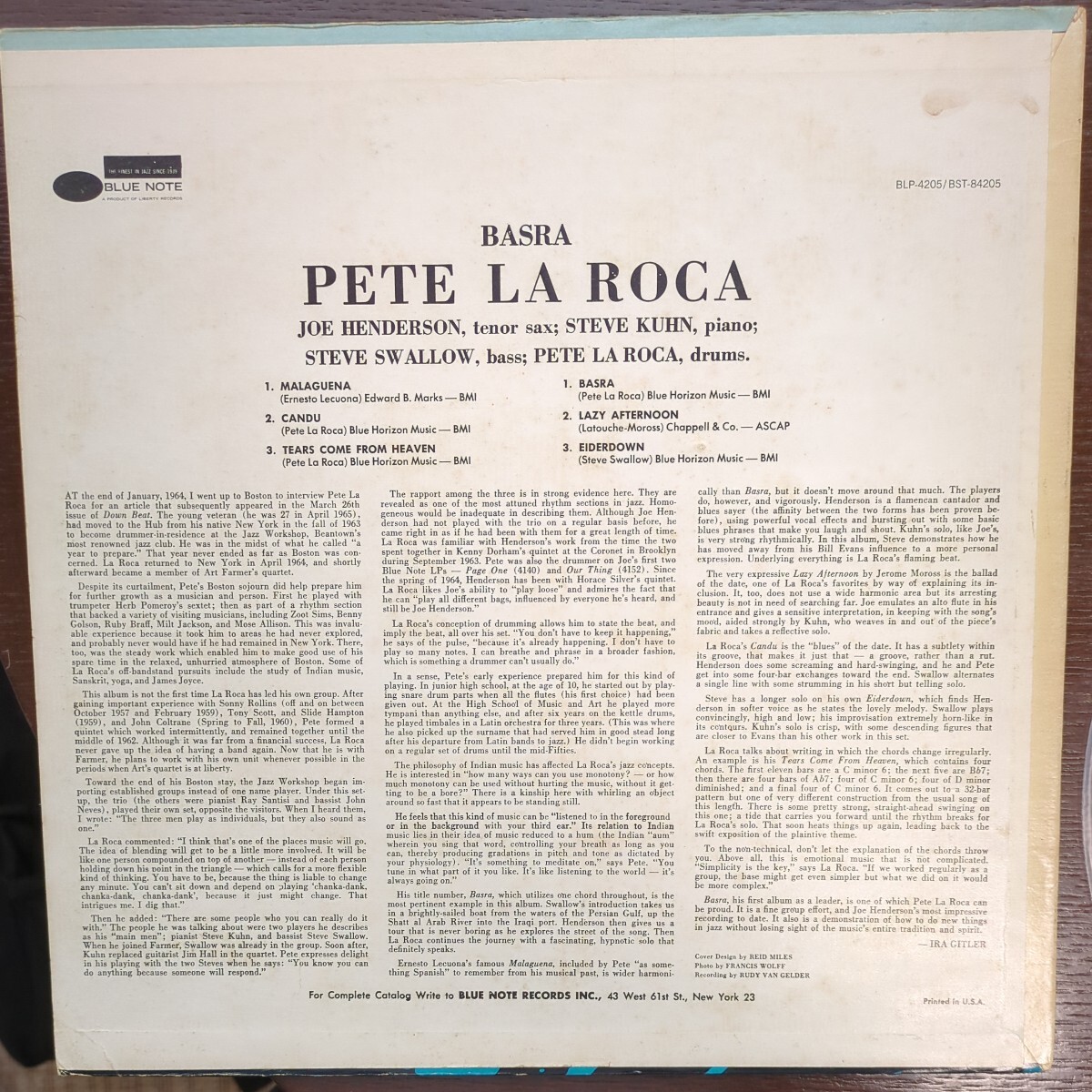 【目立った傷や汚れなし】US basra pete la roca joe henderson van gelder RVG record ...