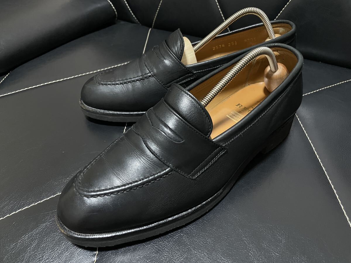 【目立った傷や汚れなし】極美品 REGAL リーガル 2574 25.5cm レザーシューズ ビジネスシューズ ローファー コインローファー ペニーローファー Uチップ BLK 90sの落札 ...