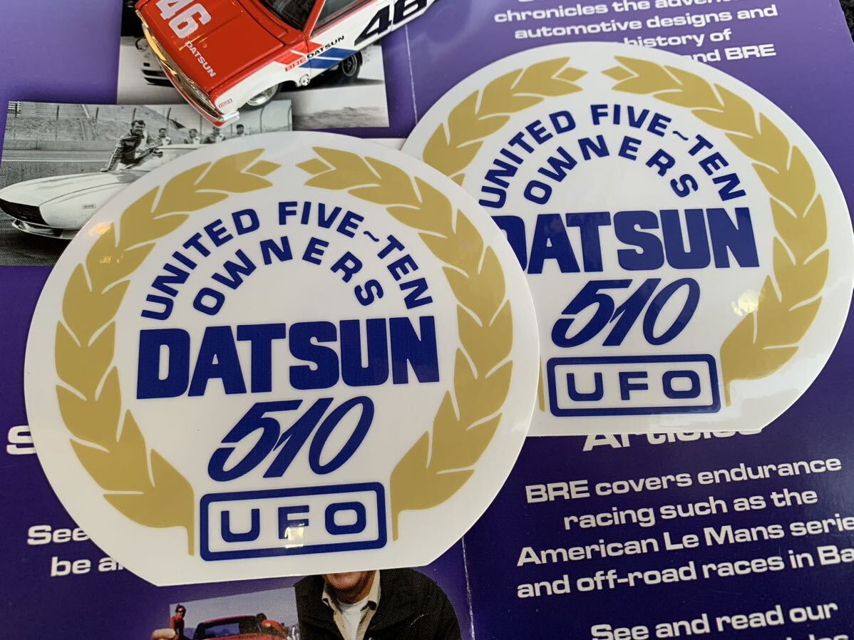 【未使用】DATSUN 510 UNITED FIVE TEN OWNERS ステッカー 2枚セット 送料無料 ダットサン ブルーバード 旧車 ...
