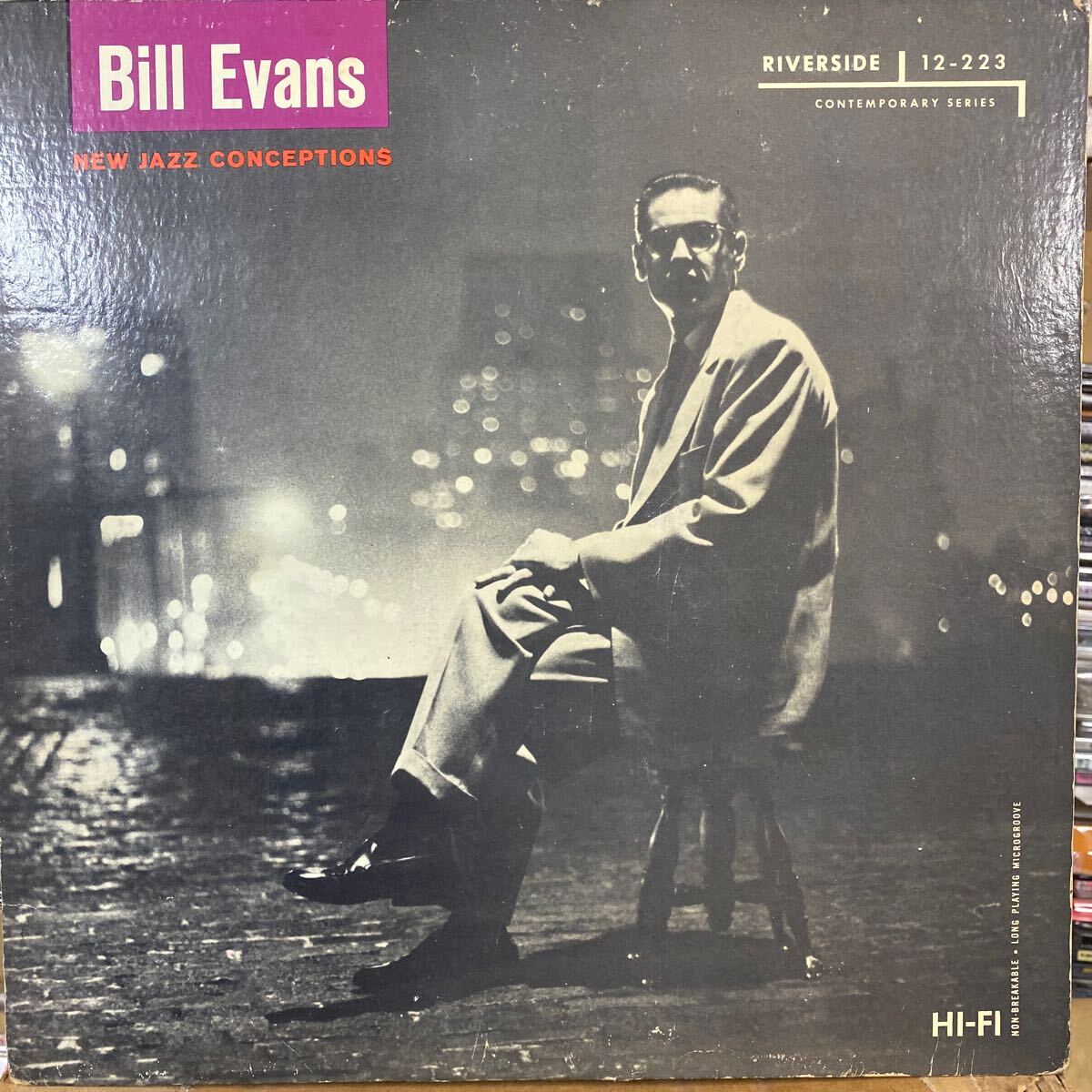 【やや傷や汚れあり】US RIVERSIDE RLP 12-223 ホワイトラベル完全オリジナル ★ BILL EVANS / NEW JAZZ CONCEPTIONS ビル・エヴァンス幻の ...