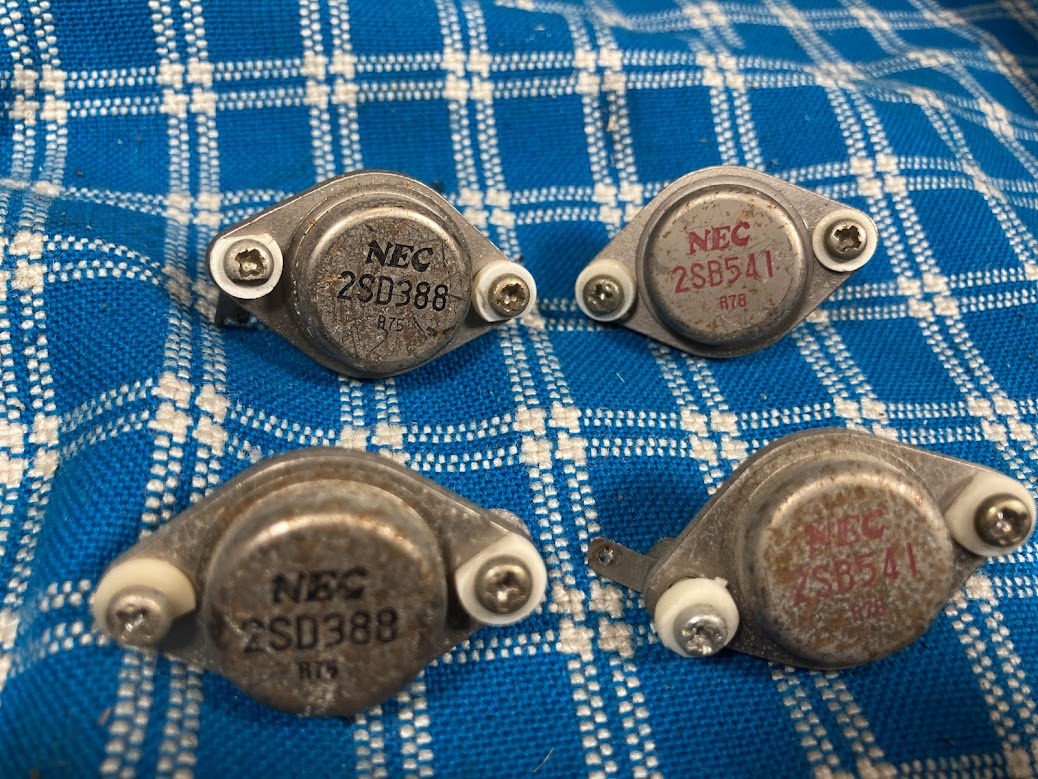 【目立った傷や汚れなし】動作品より取り外し使用品 トランジスタ NEC 2SD388/2SB541 ペアペアセット 動作品（3ヶ月保証 ...