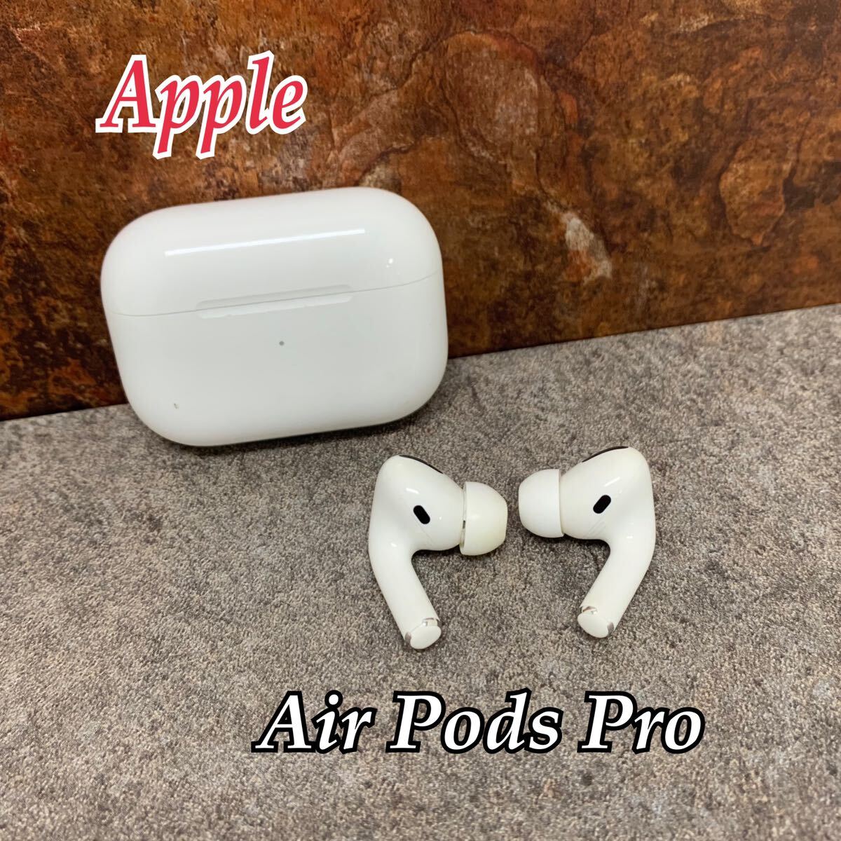 【傷や汚れあり】R ② Apple Air Pods Proワイヤレスイヤホン ホワイト 充電ケース Bluetooth 音楽 BGM ゲーム 通話 スマホ Lightning USB 中古の ...