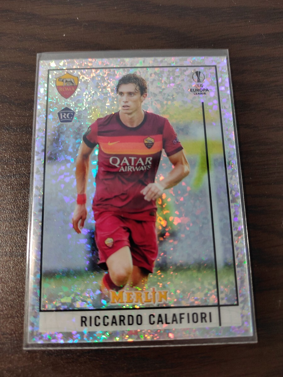 【未使用に近い】Riccardo Calafiori AS Roma #/150 Speckle Refractor 2021 Topps ...