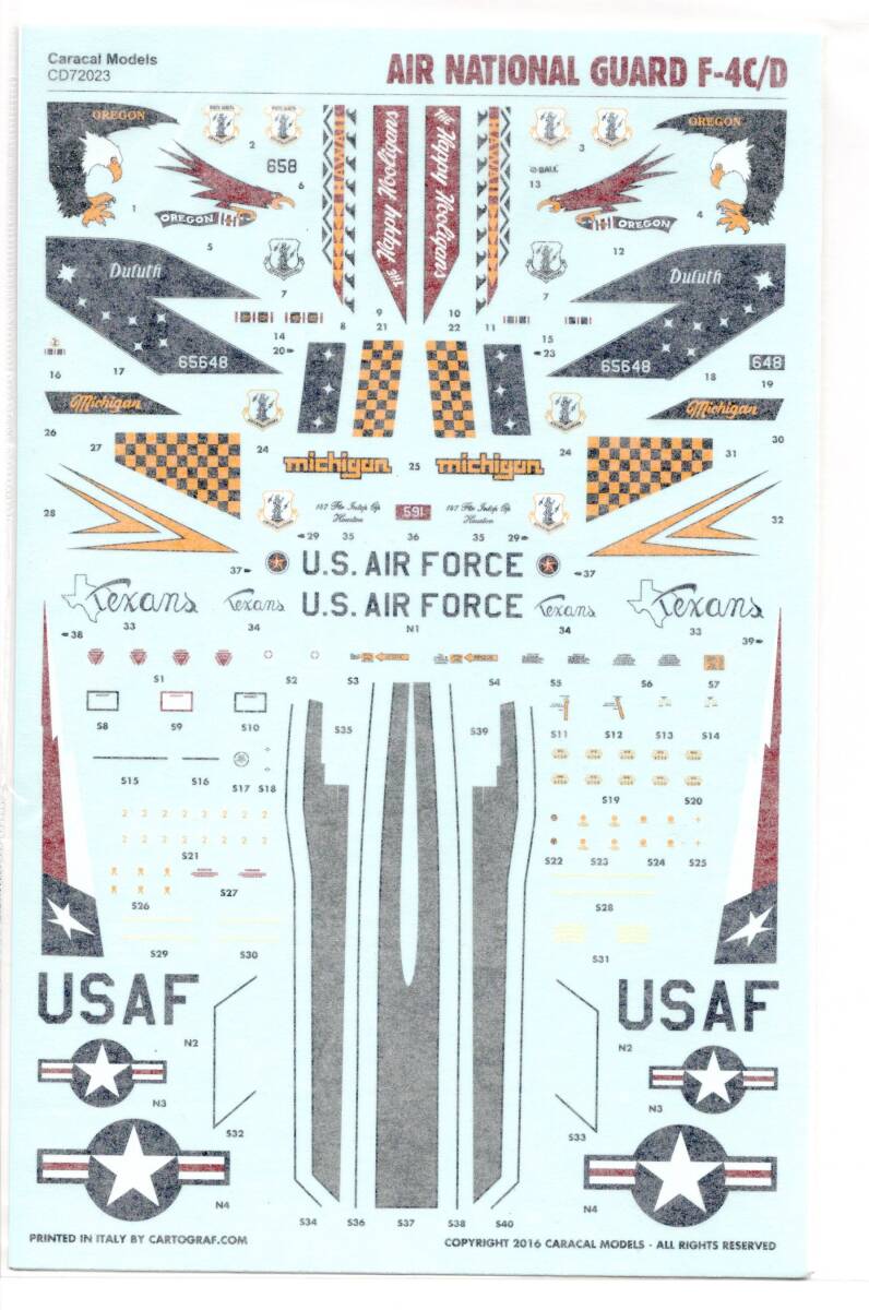 【未使用】再販 1/72 Caracal Models カラカルモデルスデカール CD72023 : Air National Guard F ...