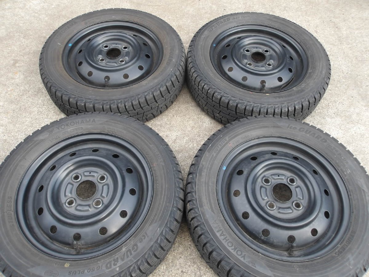 【目立った傷や汚れなし】M815-ソ1 送料無料 155/65R13 冬4本セット スタッドレス 73Q 155/65-13 155-65-13 ヨコハマ アイスガード iG50 PLUS ...