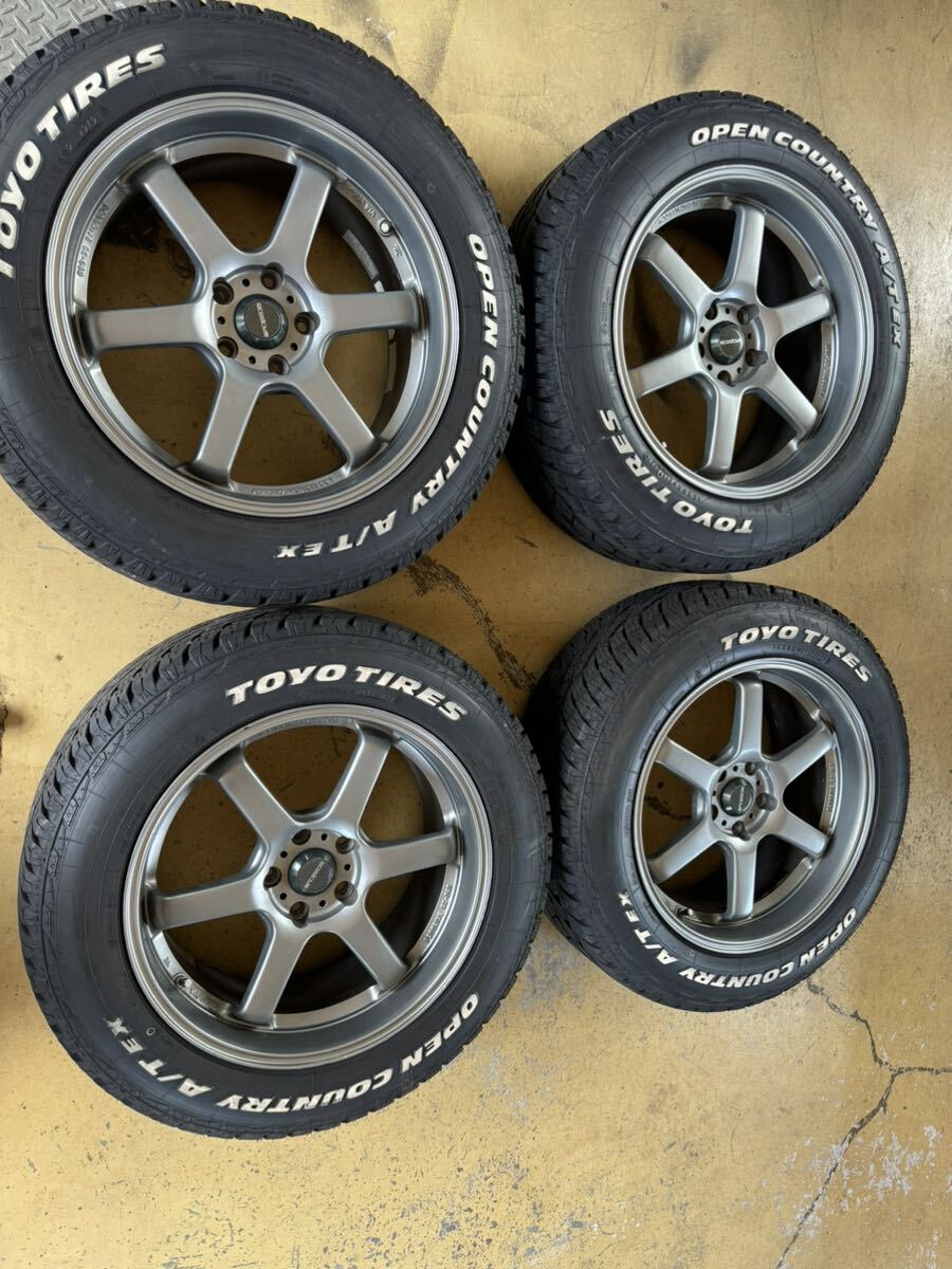 【傷や汚れあり】トーヨーオープンカントリーAT EX 235/60R18 2021年 ブリヂストンプロドライブGC06D レイズTE37 同等 ...