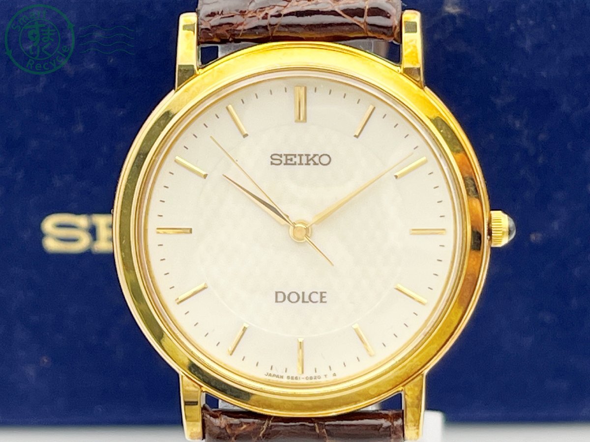 【全体的に状態が悪い】2408605116 SEIKO セイコー DOLCE ドルチェ 5E61-0A80 クォーツ アナログ アイボリー文字盤 箱付き メンズ 腕時計 中古の落札情報詳細 ...