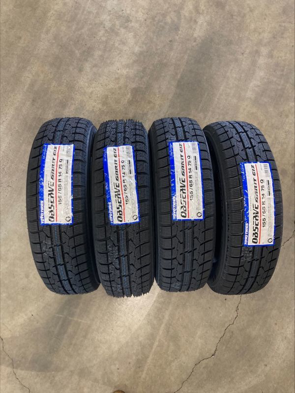 【未使用】§送料税込み 4本 トーヨー TOYO OBSERVE GARIT GIZ 155/65R14 75Q 新品2023年製 スタッドレス 155/65-14 冬用 スバル シフォン ...