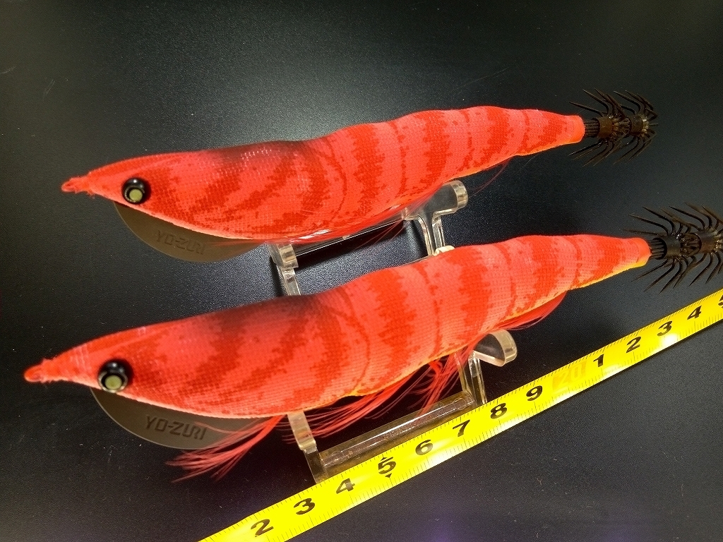 【目立った傷や汚れなし】廃番 ヨーヅリ シュリンプハンター4.0号 #BOIL USED 2個セット ① アオリイカエギングに LOT OF ...