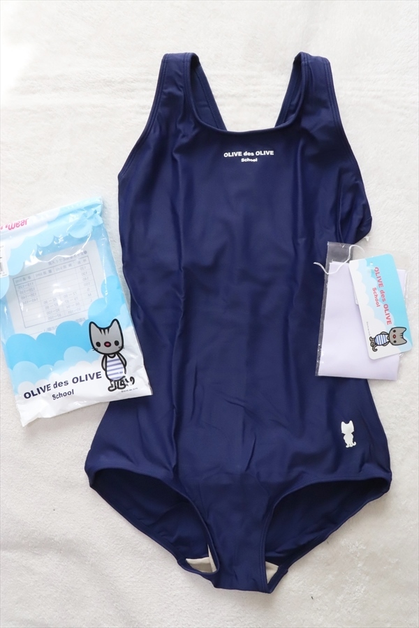 【未使用】未使用 OLIVE des OLIVE School 女子 スクール水着 ワンピース型 紺色 LL 大きいサイズの落札情報詳細 ...