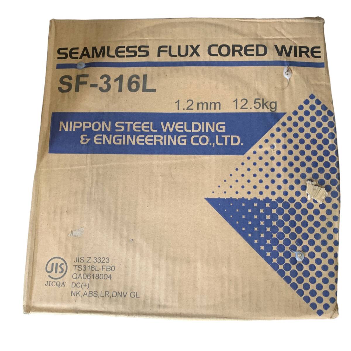 【未使用】 未開封品/同梱不可/箱側面潰れ有 日鉄 NSSW 溶接フラックス入りワイヤ ステンレス鋼用 SF-316L 1.2mm 12 ...