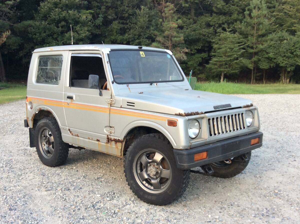 【走行距離 86,882 km】当時物 スズキ SJ30 ジムニー 2スト 2サイクル 希少 エアコン付き クーラー 部品取り 草ヒロ 実動 ランクル ハコスカ ケンメリ S30Z gx71の ...