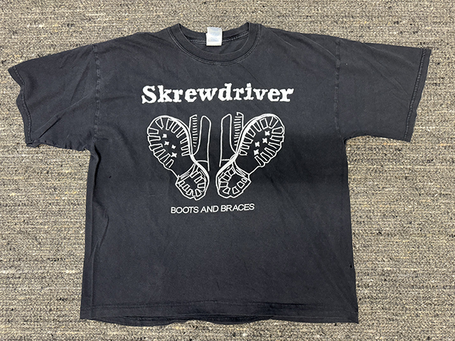 【傷や汚れあり】当時物 本物 Skrewdriver ビンテージ バンド Tシャツ スクリュードライバー XLサイズ oi skins ...