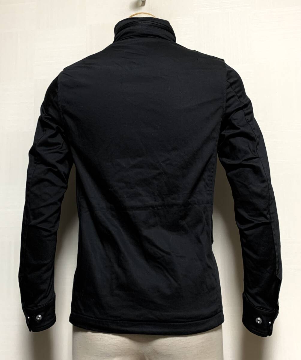 【未使用に近い】新品同様:wjk BLACK.ストレッチコットン M-65 ジャケット 1(黒/Wジップ開/肩40幅45丈65/裏地付/ドレス/ミリタリー/junhashimoto akm ...