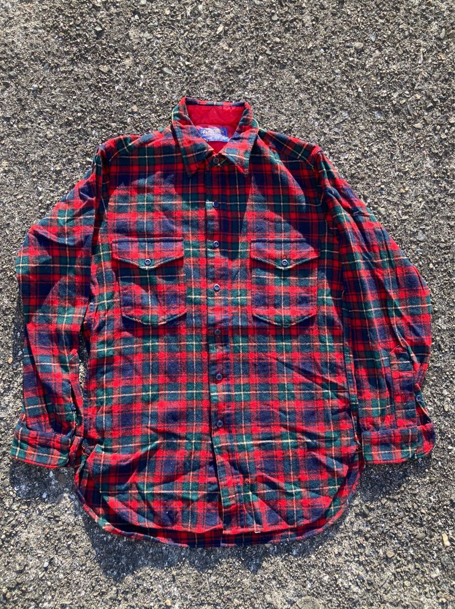 【やや傷や汚れあり】【70's pendleton shirt usa製】/検索用 ネルシャツ 古着 チェック柄 長袖シャツ vintage オープンカラー ビンテージ ペンドルトンの落札情報 ...
