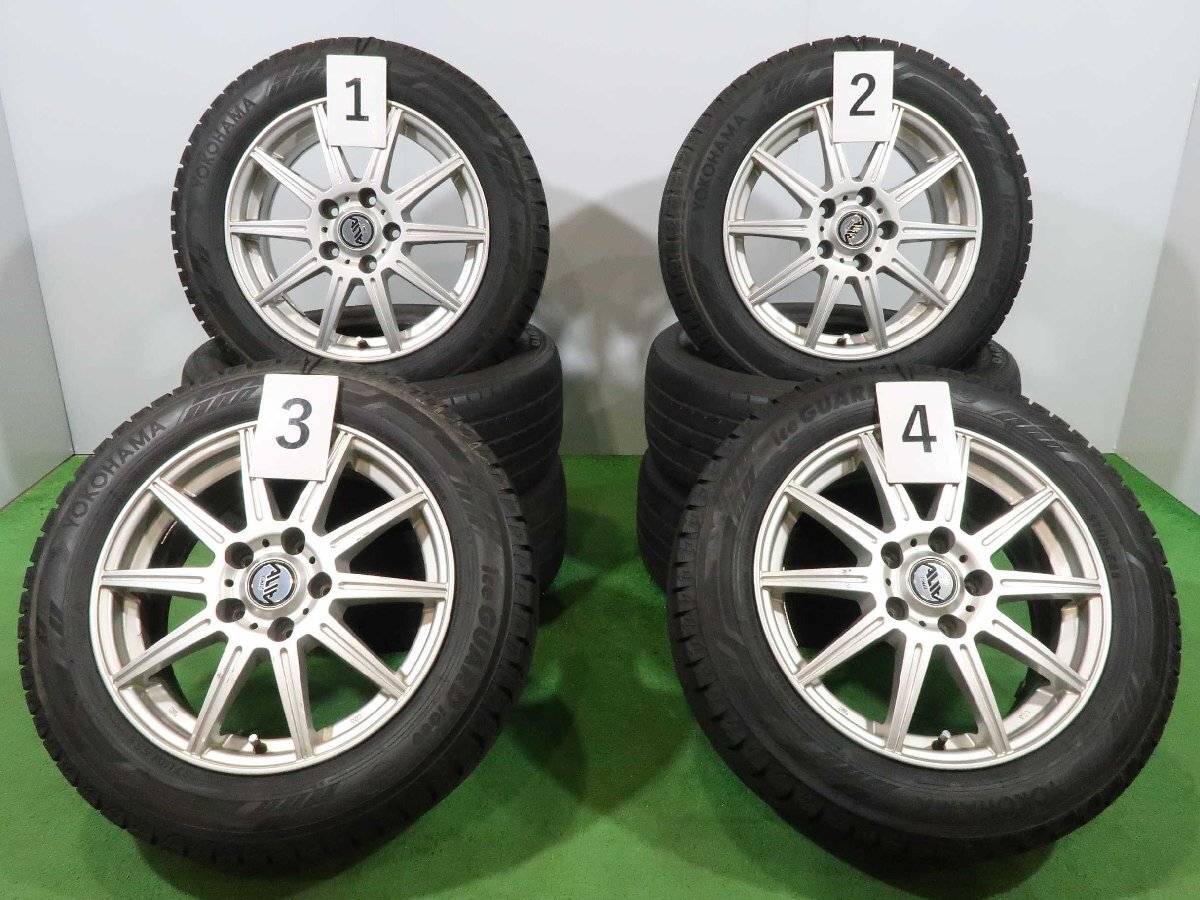 【傷や汚れあり】日産 セレナ 等に 4本 社外 16インチ ホイール 6.5J +50 5H 114.3 スタッドレス ヨコハマ アイスガード iG60 2022年 195/60R16 C27 ...