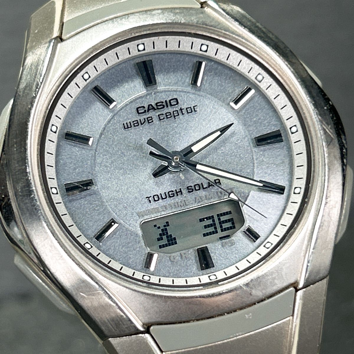 【やや傷や汚れあり】CASIO カシオ wave ceptor ウェーブセプター WVA-420J 腕時計 アナデジ タフソーラー 電波 ...