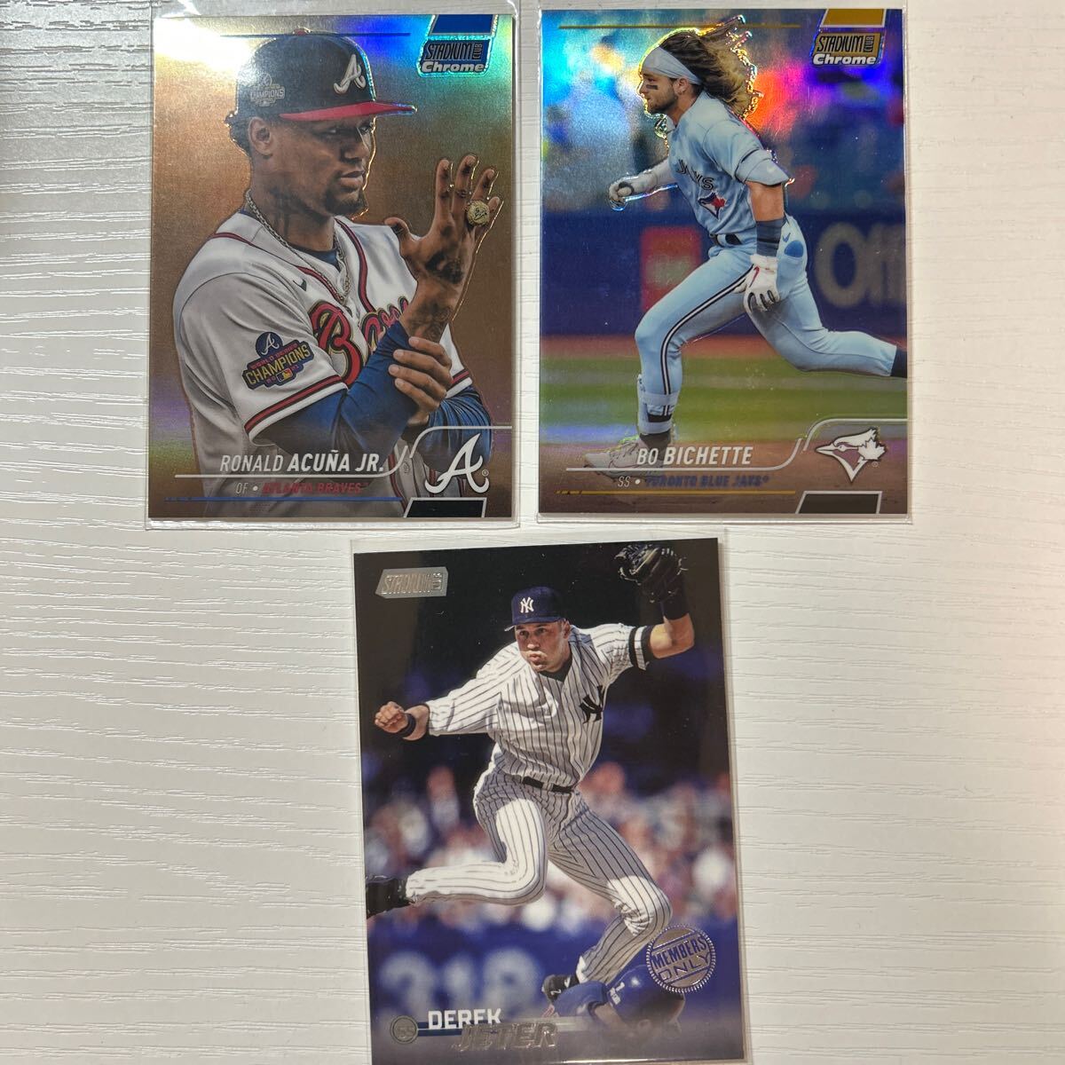 【未使用に近い】2022 2023 Stadium Club Chrome Ronald Acuna Jr. Bo Bichette ...