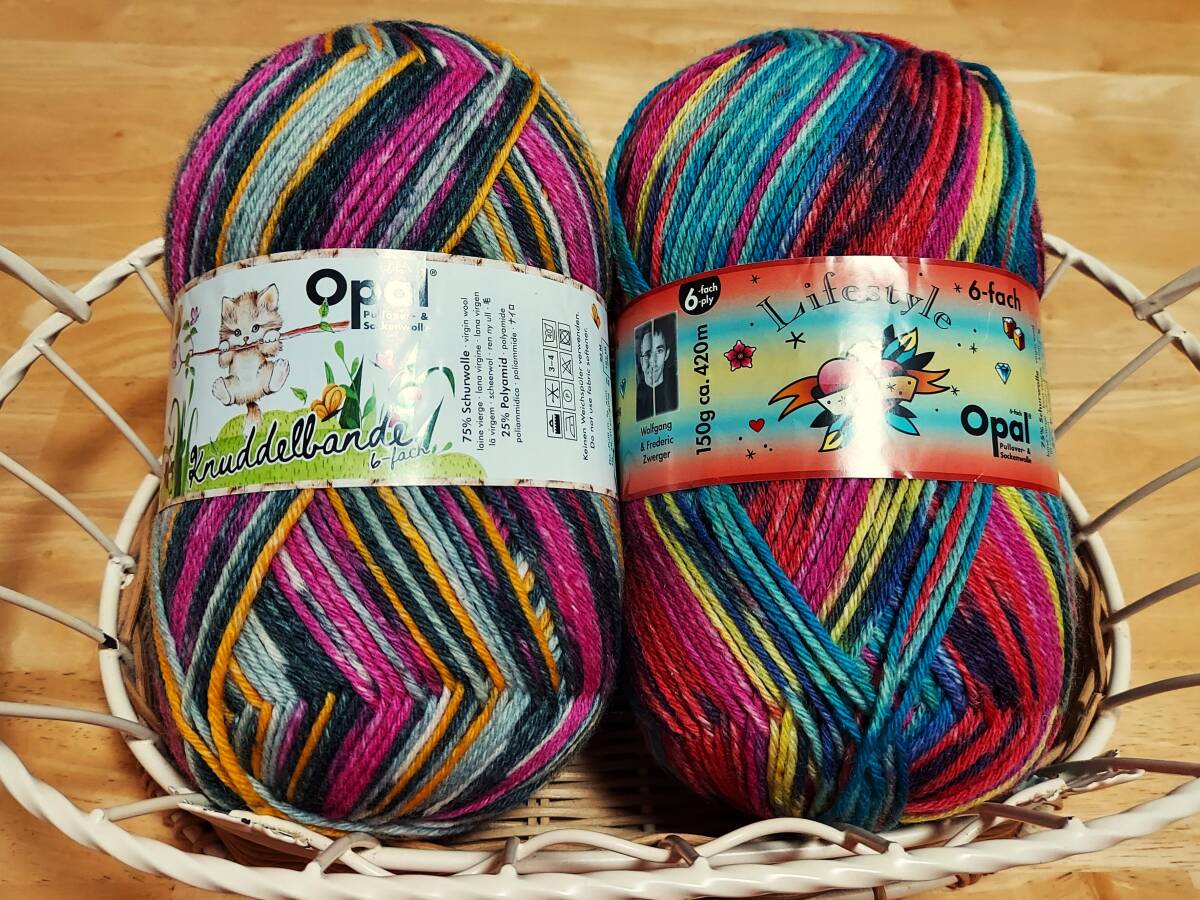 【未使用】J＊ソックヤーン6本撚り＊【Opal(オパール) Knuddelbande・Lifestyle】2玉組の落札情報詳細 - Yahoo!オークション落札価格検索 オークフリー