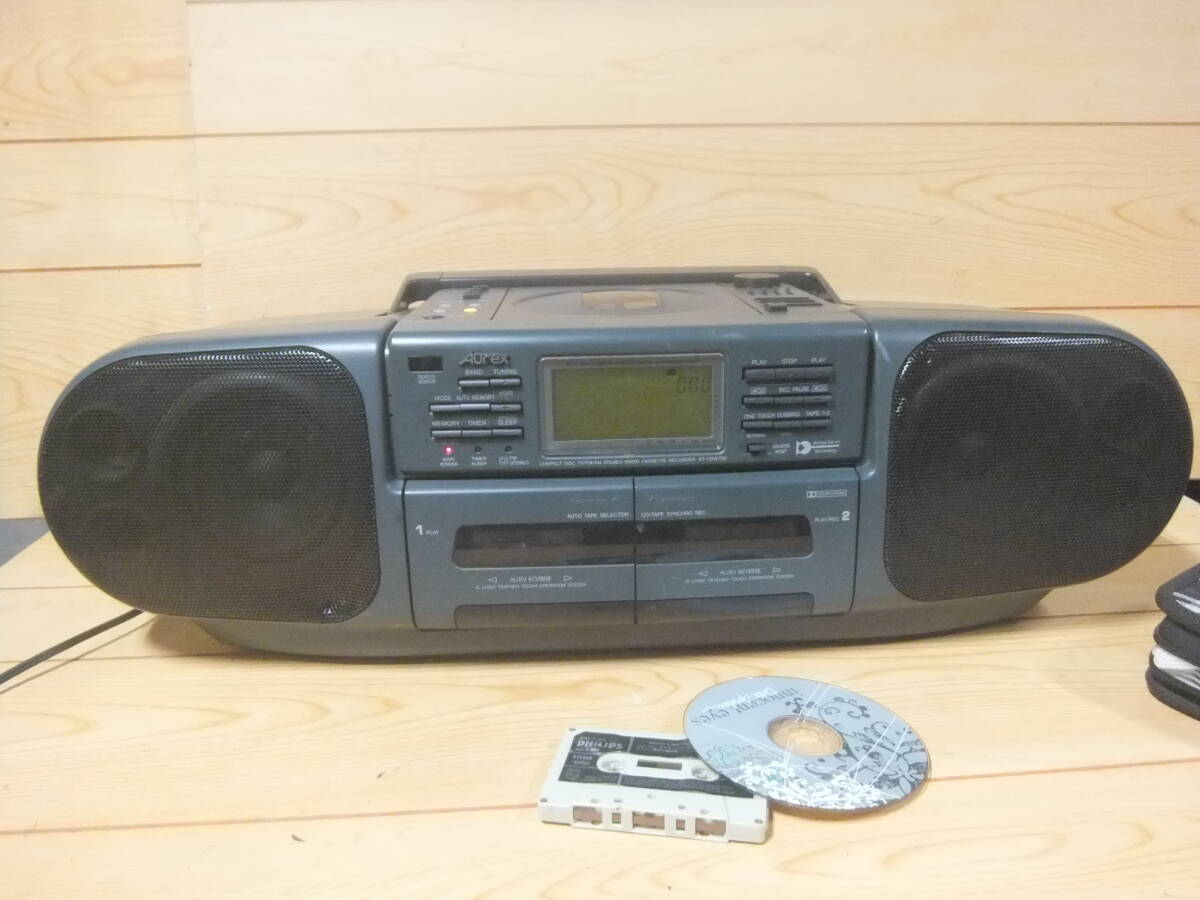 【やや傷や汚れあり】『即決有り』【送料無料】TOSHIBA Aurex RT-CDW700 CDステレオラジオカセットレコーダー CD/W ...