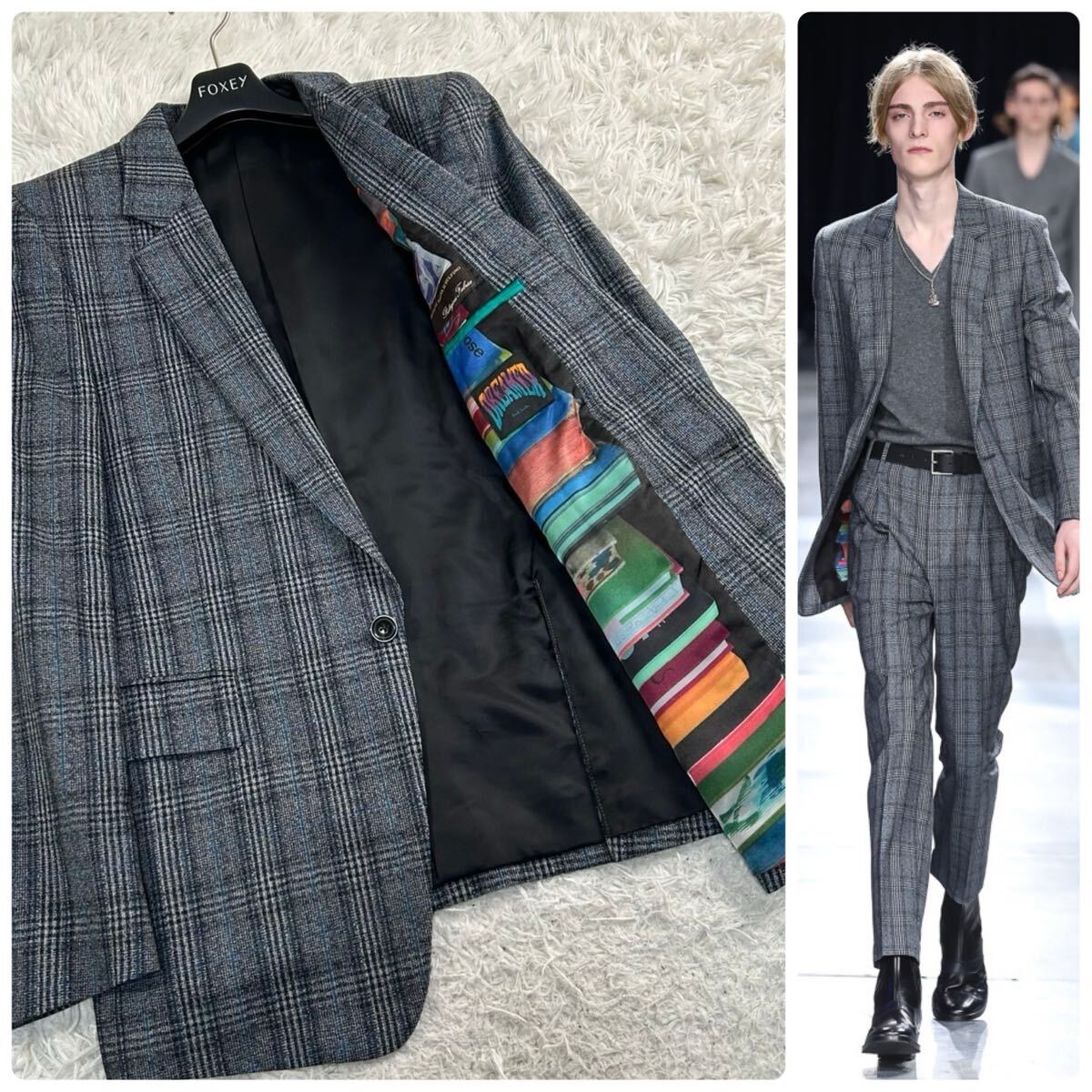 【目立った傷や汚れなし】ポールスミス【極上の逸品】Paul Smith スーツ セットアップ 現行タグ チェック柄 ネイビー 派手裏地 2B お洒落 L テーラードジャケット 紺の落札情報詳細 ...