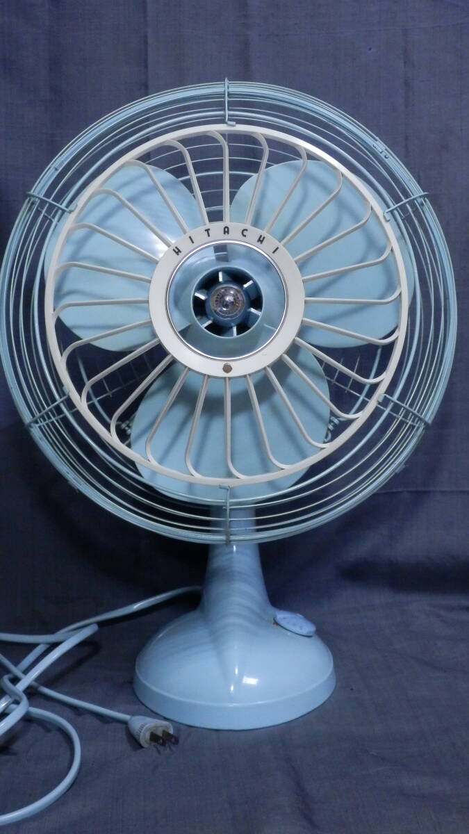 【傷や汚れあり】動いています HITACHI (日立) アンティーク 扇風機 【M-6036D】 A.C.DESK FAN 羽根幅:30㎝ 三 ...