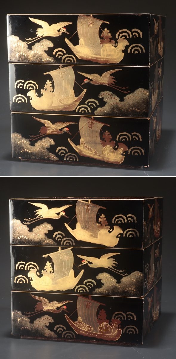 【やや傷や汚れあり】【夢讃岐】茶道煎茶/木製漆器 蒔絵 3段重箱 240x240 H85（1段） jp239の落札情報詳細 - Yahoo!オークション落札価格検索 オークフリー