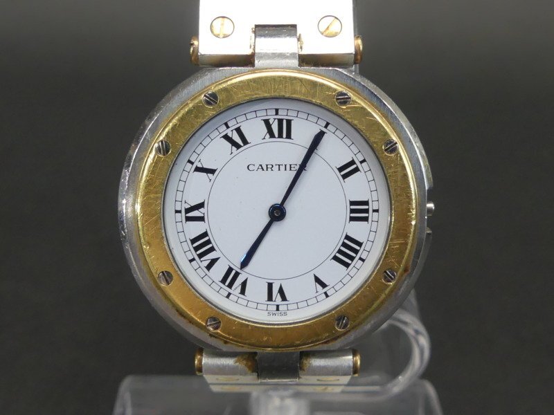 【傷や汚れあり】e377 Cartier カルティエ サントス ラウンド LM クォーツ YG SS 腕時計 メンズ ジャンクの落札情報詳細 ...