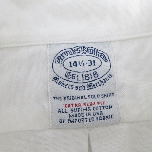 【傷や汚れあり】☆Brooks brothers/ブルックスブラザーズ EXTRA SLIM FIT ボタンシャツ 14.5/31 /UPKの ...