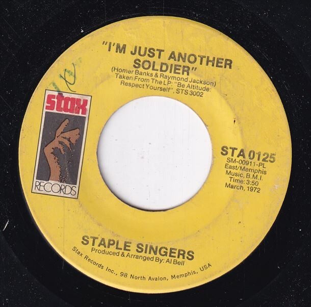 【やや傷や汚れあり】Staple Singers I'll Take You There / I'm Just Another Soldier ...